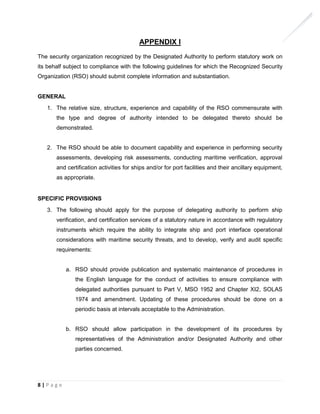 Recognized Security Organization Instruction 1/2022 | PDF