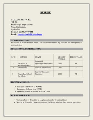 GUJJARI SHIVA SAI | PDF