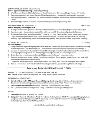 RESUME COVER LETTER FIN | PDF | Business Banking & Finance | Business