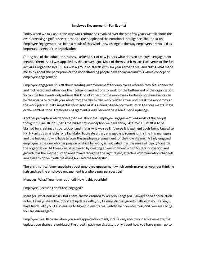 Employee Engagement Article