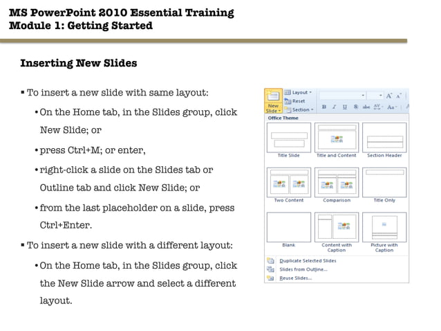 MS PowerPoint Essential Training- Module 1 | PDF