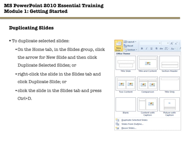 MS PowerPoint Essential Training- Module 1 | PDF