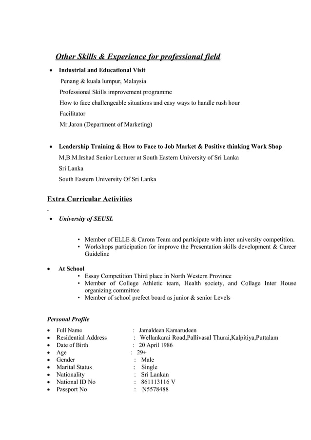 KAMAR RESUME 04 | PDF