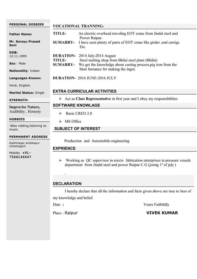 vivek kumar | DOC | Automotive