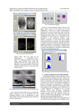 Performance Enhancement Of Multimodal Biometrics Using Cryptosystem | PDF