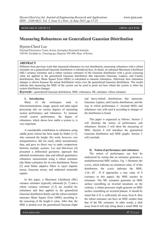 Measuring Robustness on Generalized Gaussian Distribution | PDF