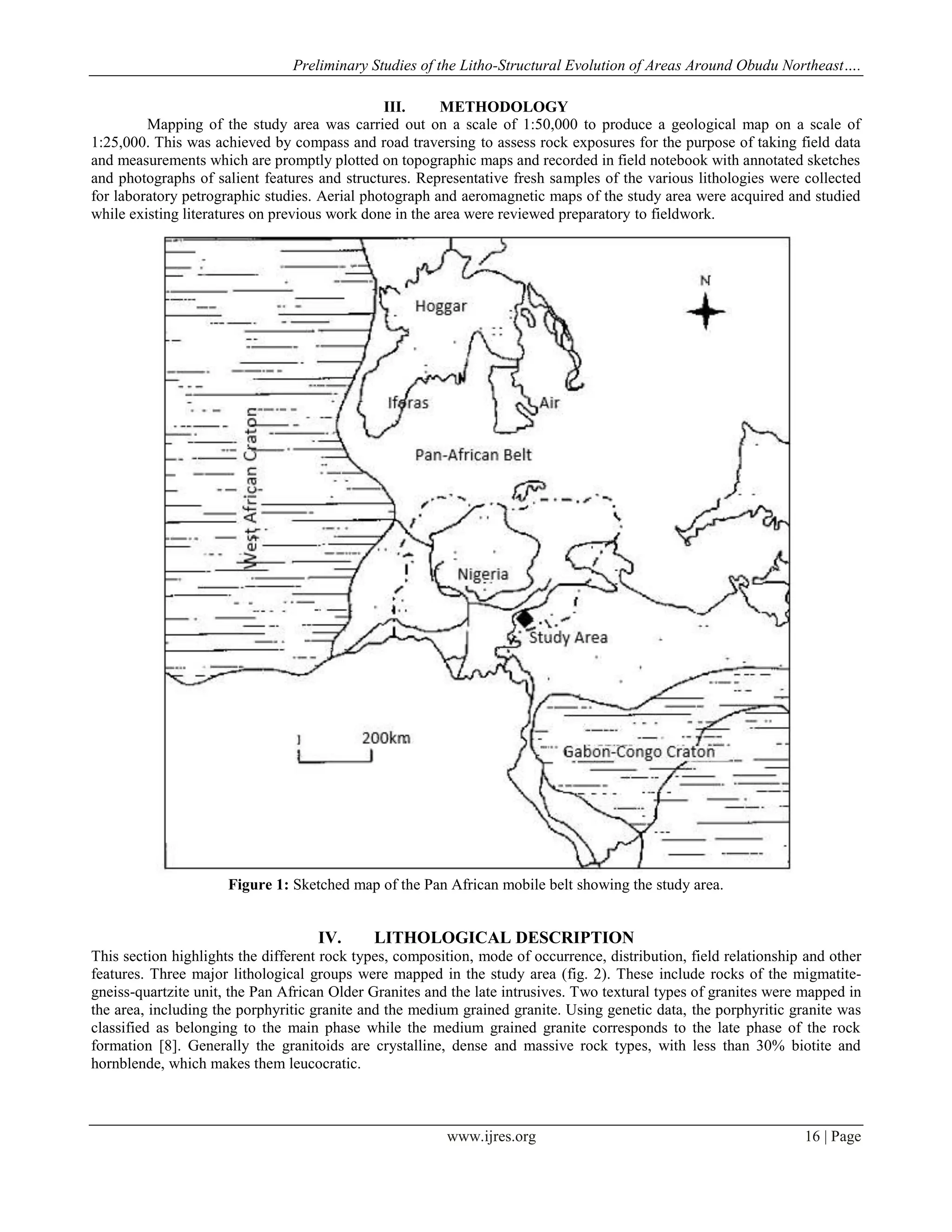 Preliminary Studies of the Litho-Structural Evolution of Areas Around ...