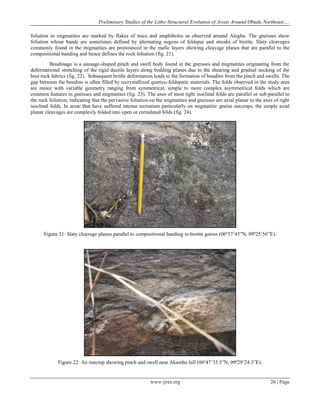 Preliminary Studies of the Litho-Structural Evolution of Areas Around ...
