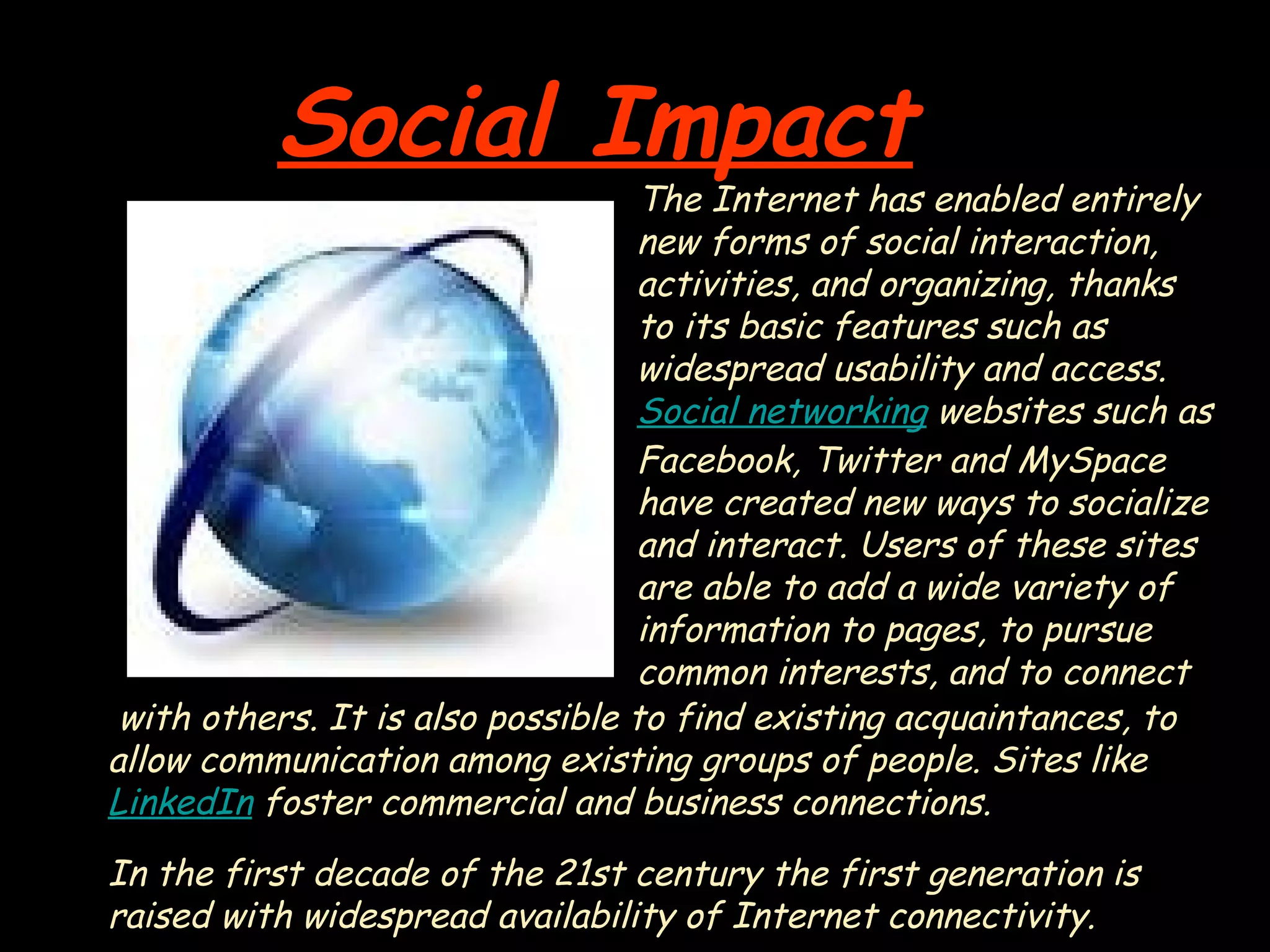 Various Uses of internet | PPT