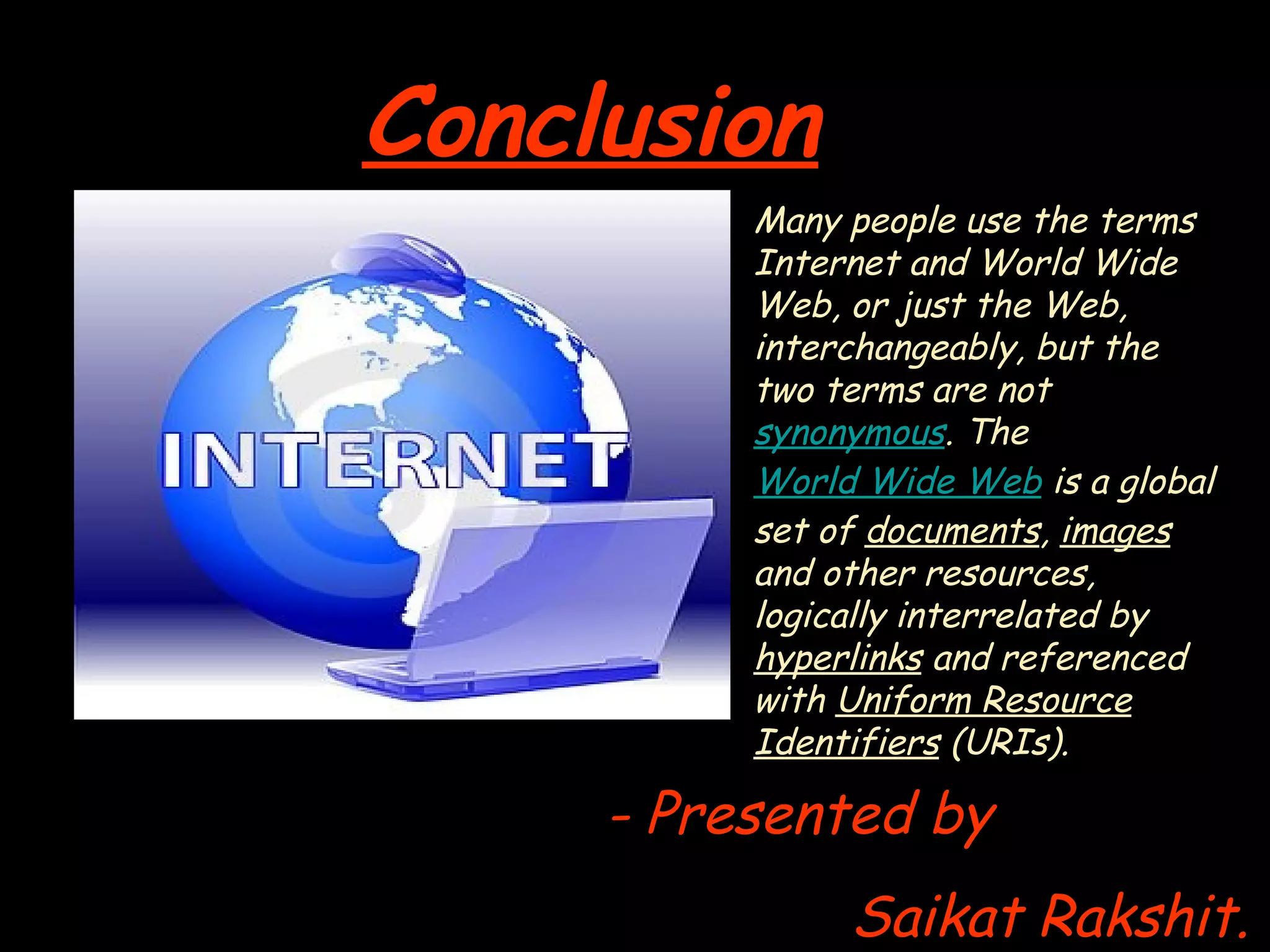 Various Uses of internet | PPT
