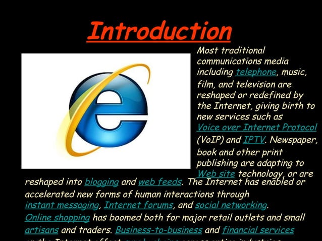 Various Uses of internet | PPT