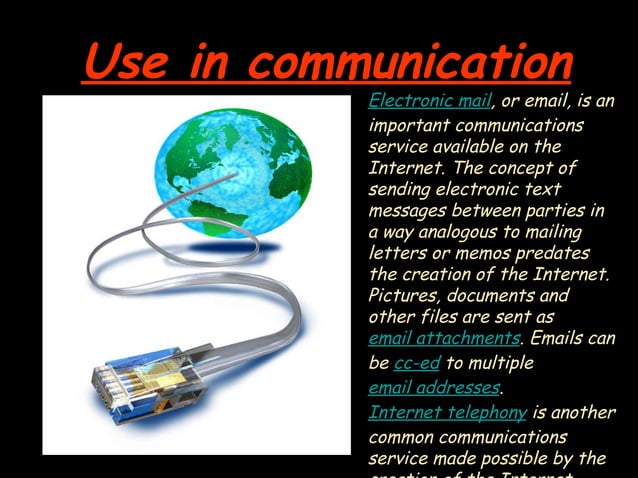 Various Uses of internet | PPT