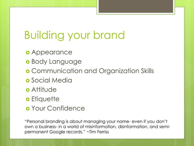 Building your Personal Brand Presentation | PPTX | Content Production ...