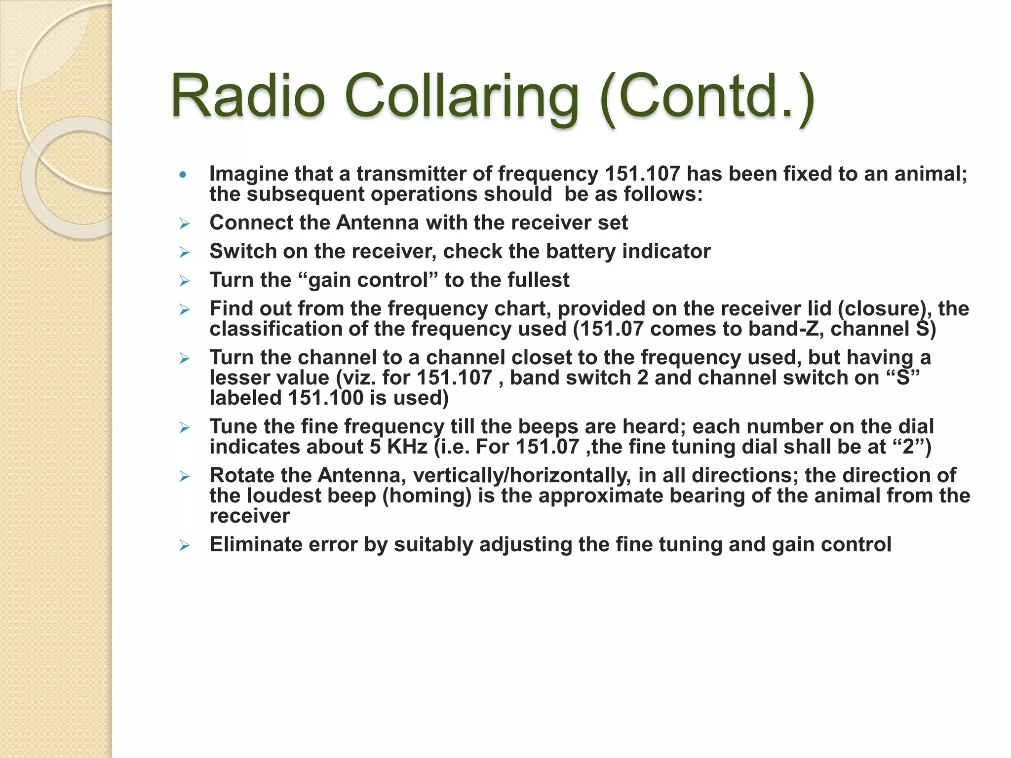 Wildlife Radio Collaring | PPTX