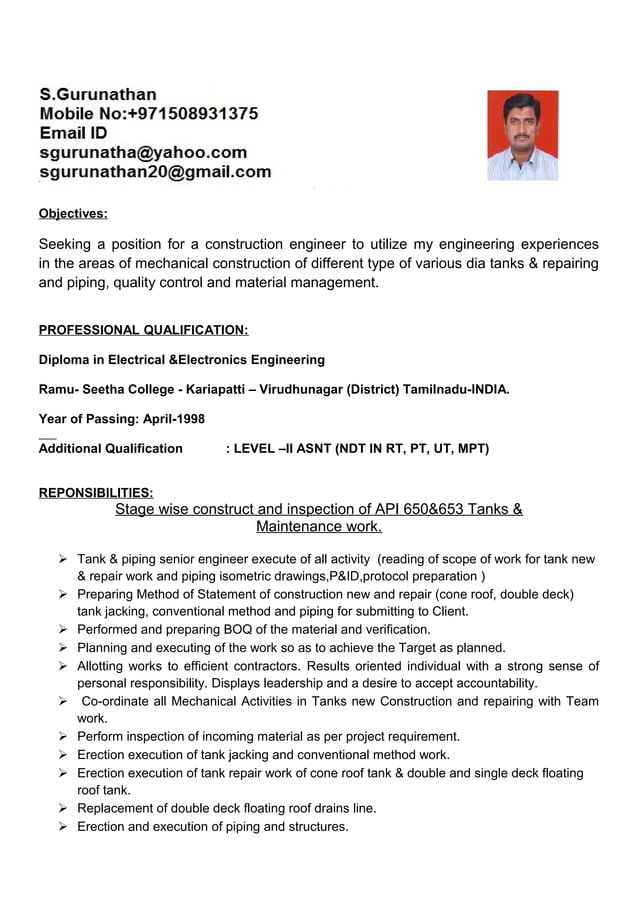 Gurunathan resume | PDF