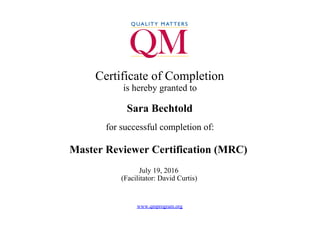 MRC Certificate Bechtold | PPT