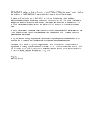 BG and SBLC Procedure | DOCX