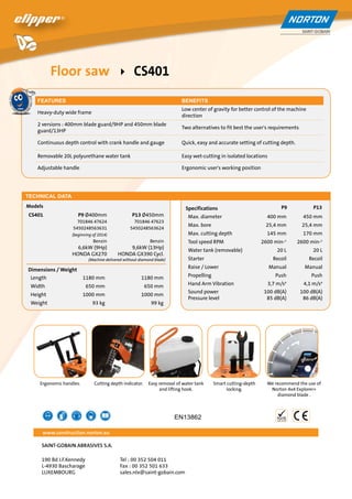 Brochure Clipper CS401 Floor saw | PDF