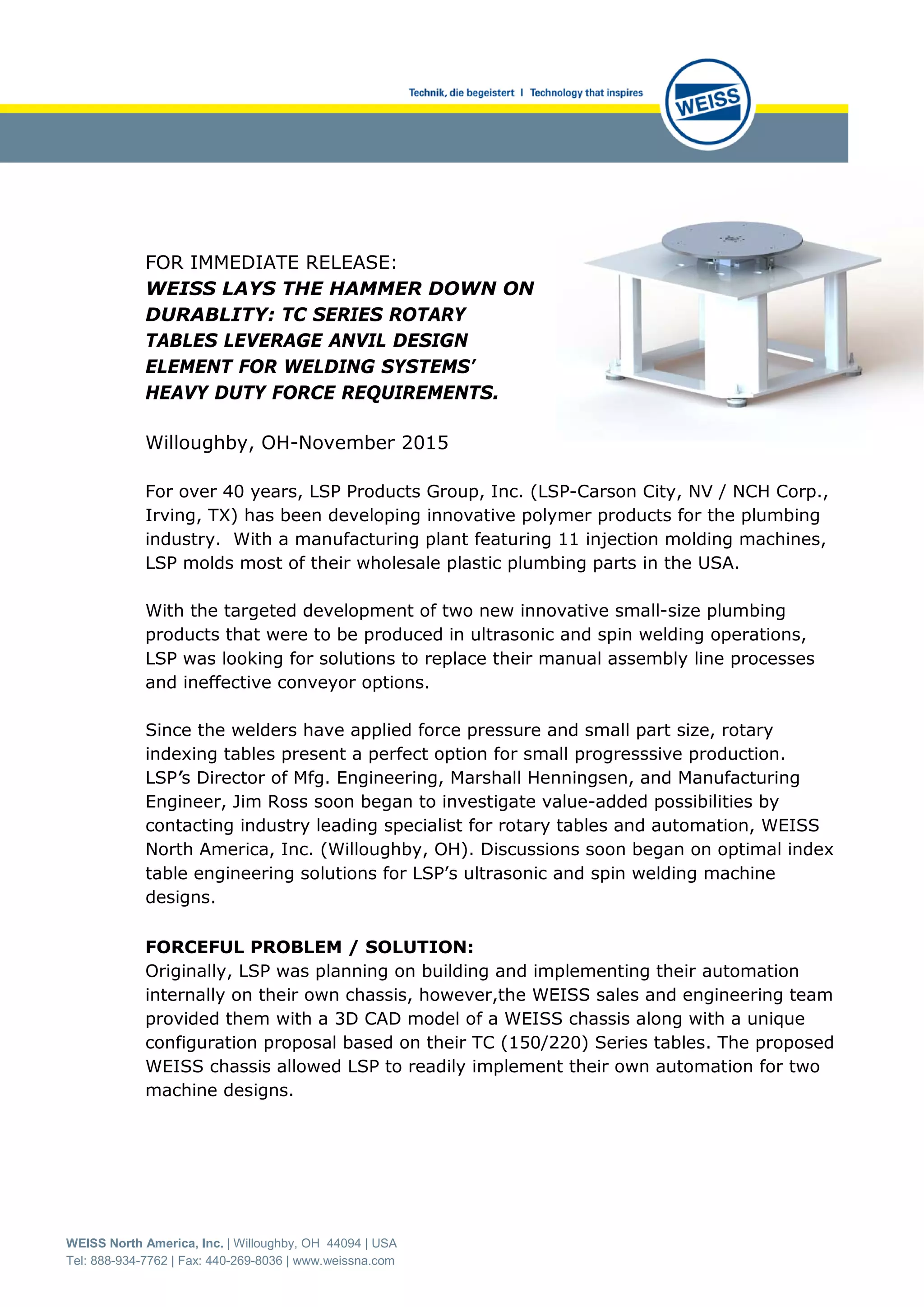 WEISS-TC150-ANVIL | PDF | Manufacturing Industry | Industries