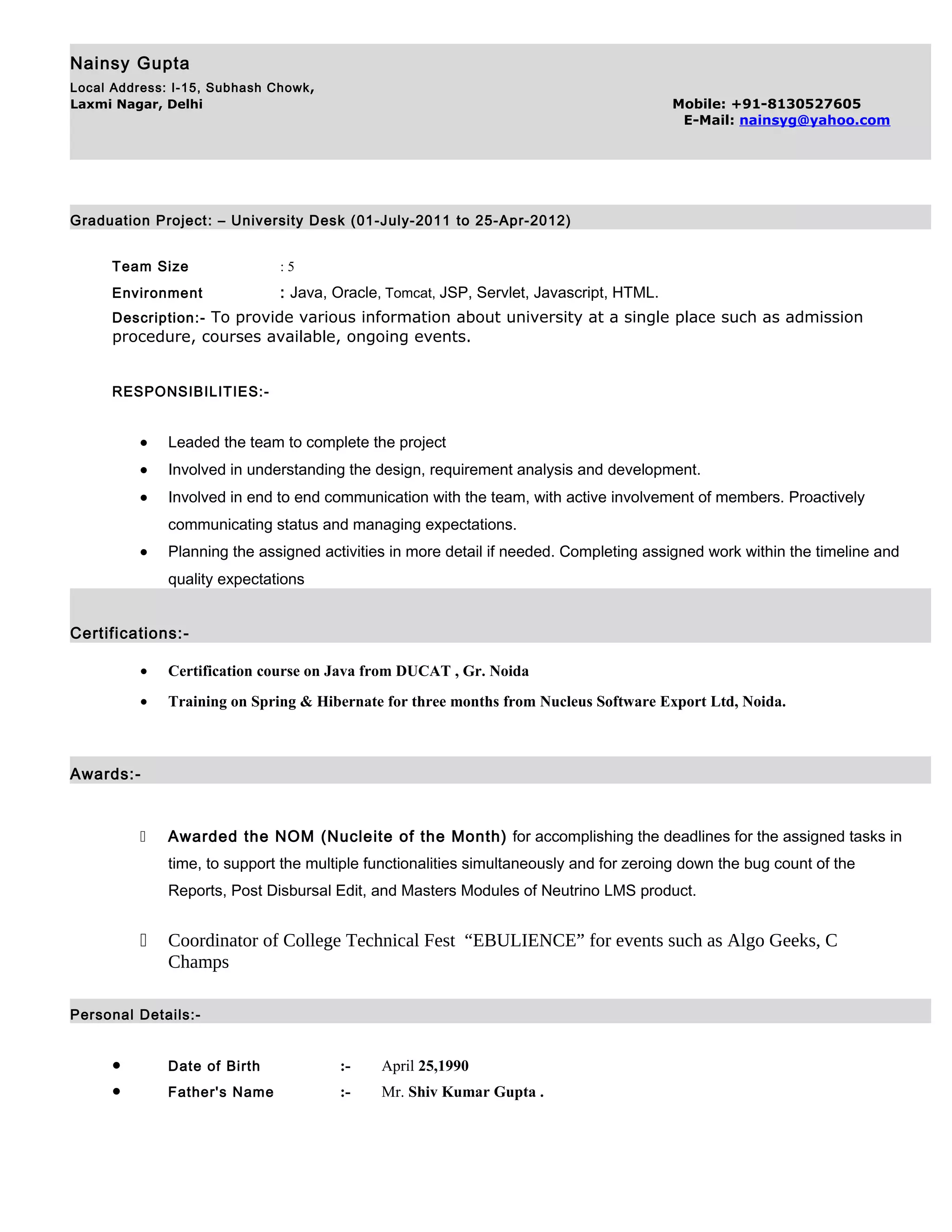 Nainsy_Resume | DOC