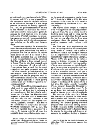 Workfare versus Welfare: Incentive Arguments for Work Requirements in ...