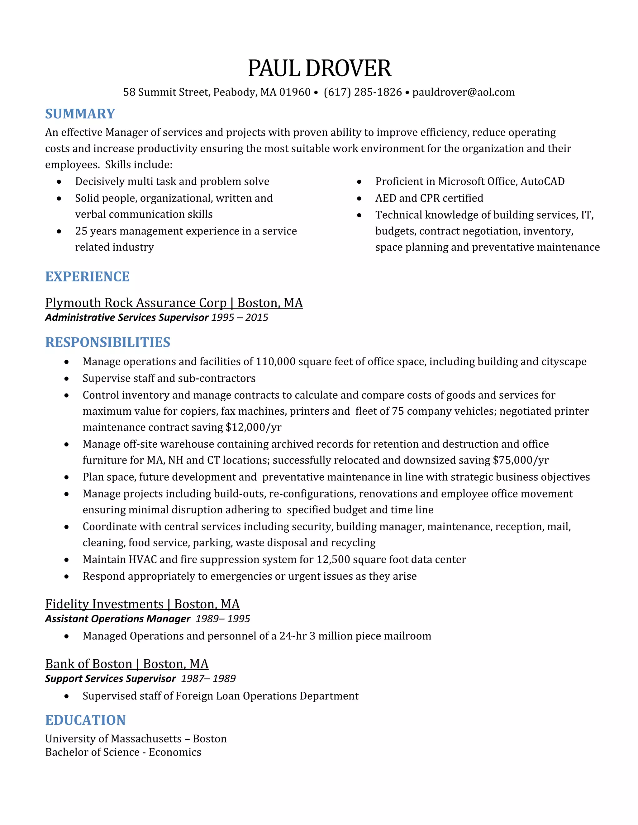 Paul Drover Resume (2) | PDF