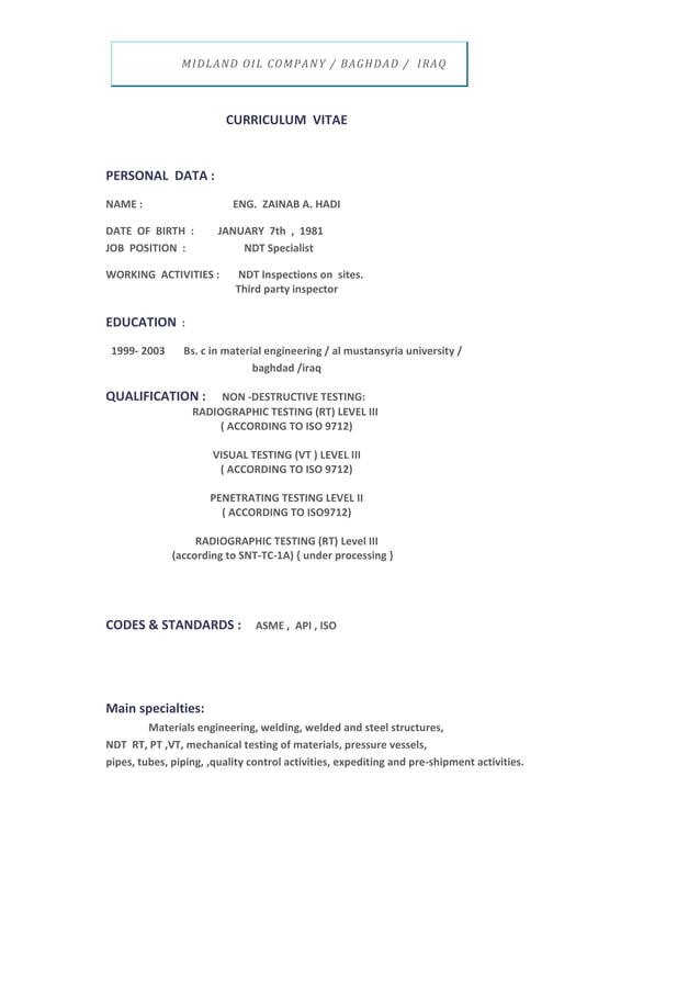 CV ZAINAB pdf | PDF