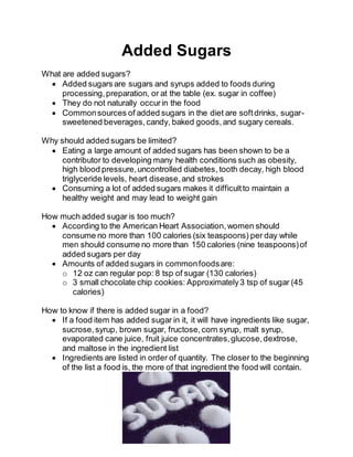 Added Sugars (1) | DOCX