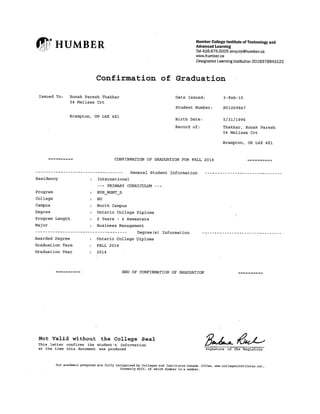 Final Transcripts & Confirmation Of Graduation - Ronak | PDF