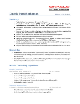 Purushothaman, Dinesh - Oracle | PDF