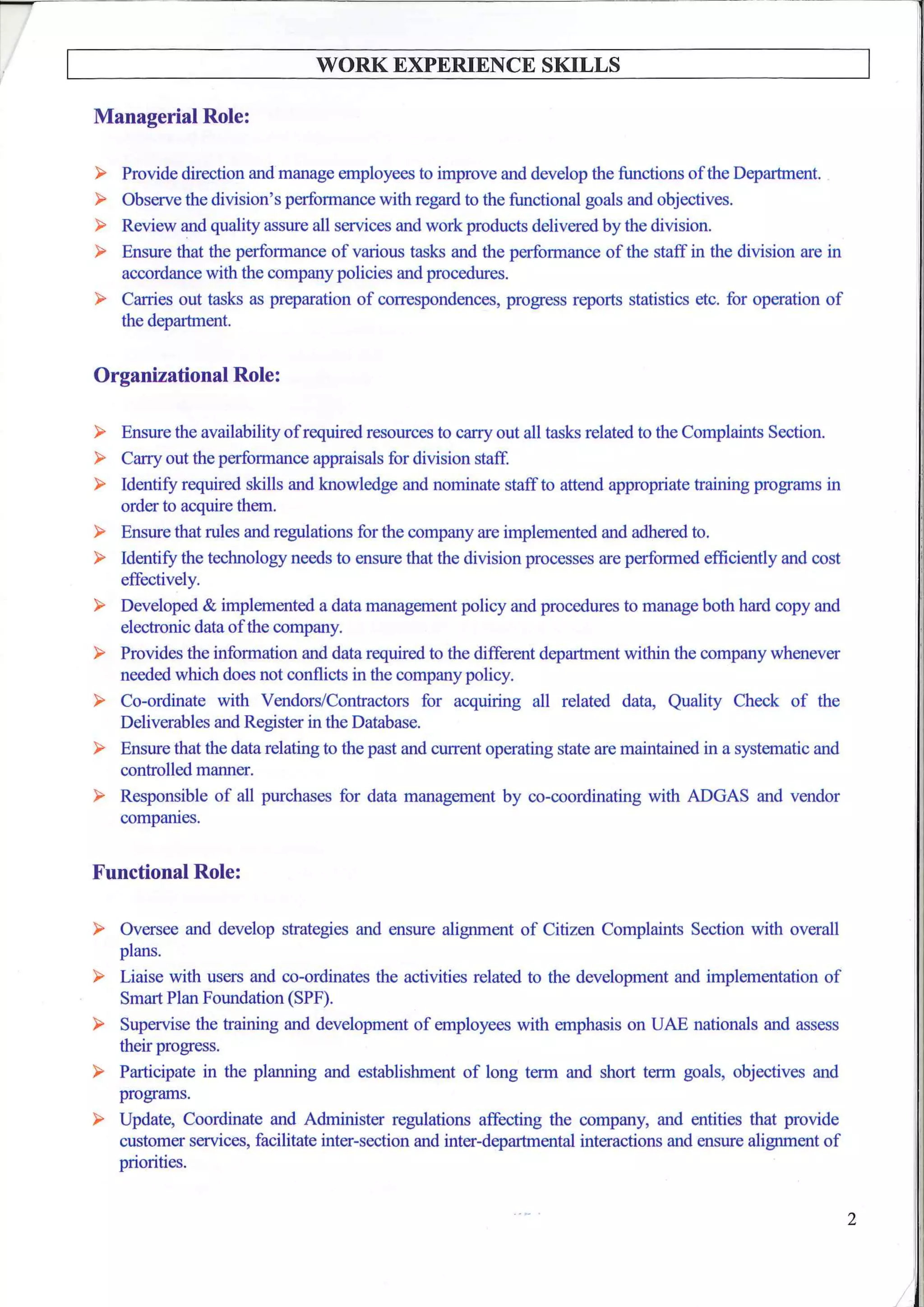 Work Experience Skills | PDF