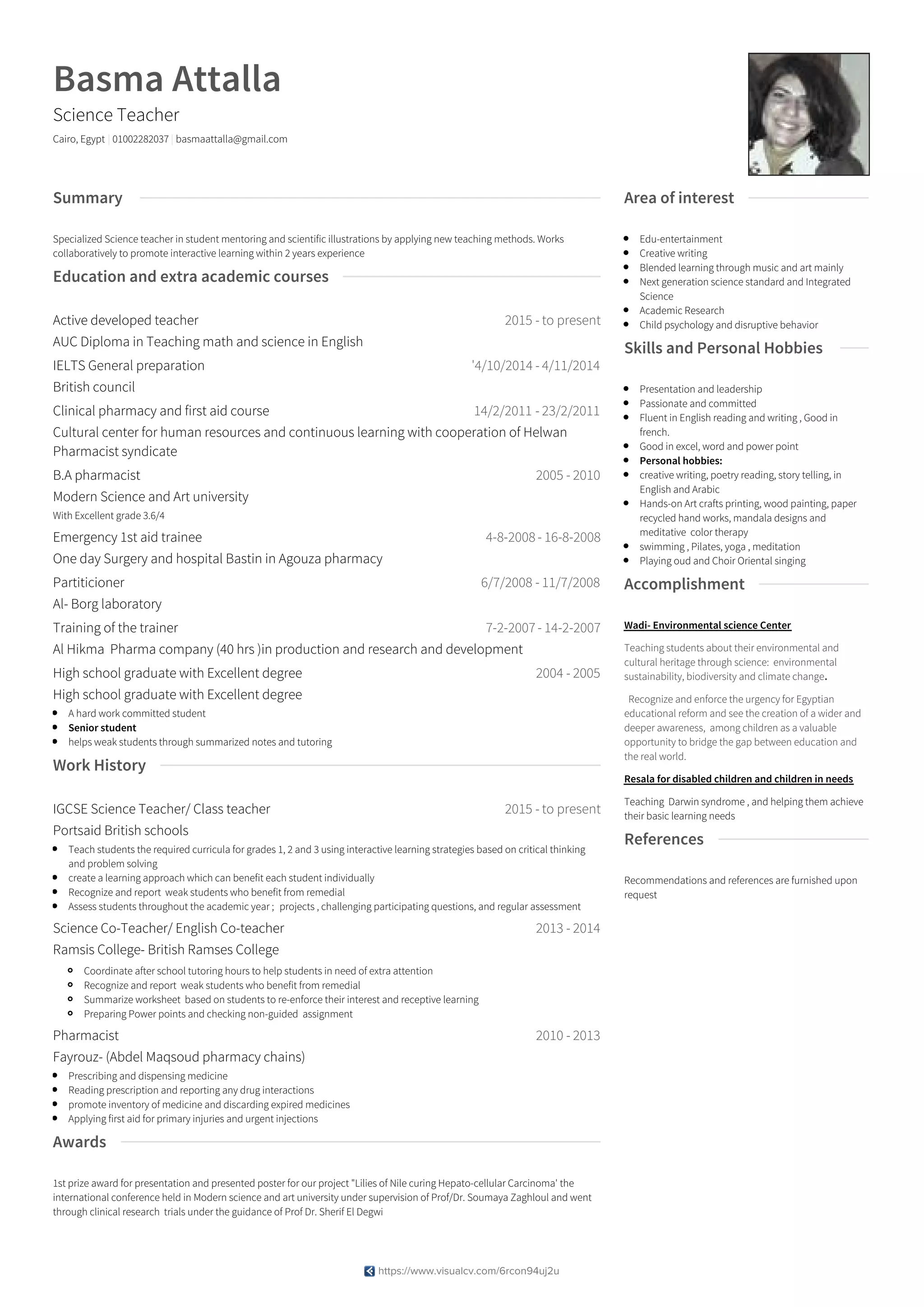 Basma _Attalla _visualcv_resume2016 | PDF
