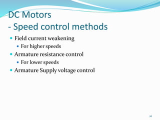 1. Starting & speed control of motors | PPTX