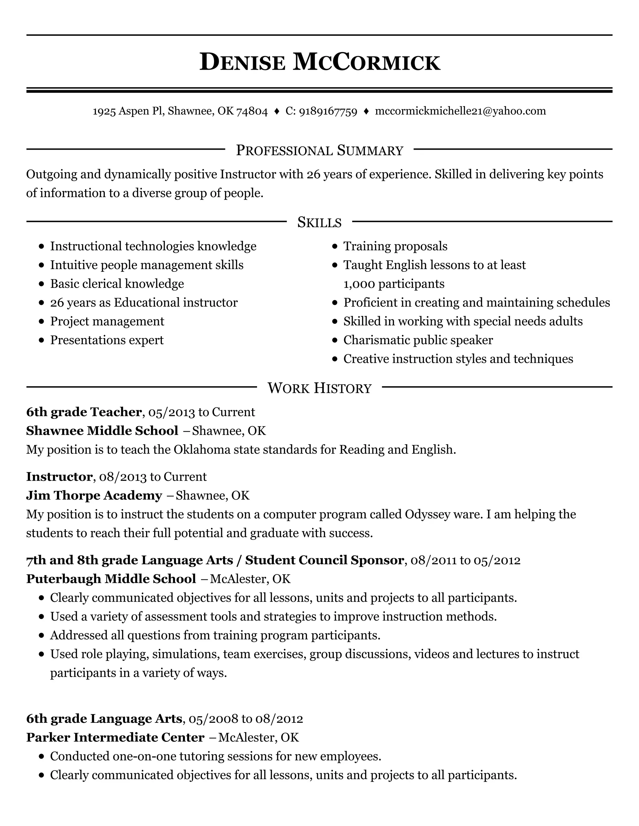 Denise McCormick Resume 2 | PDF