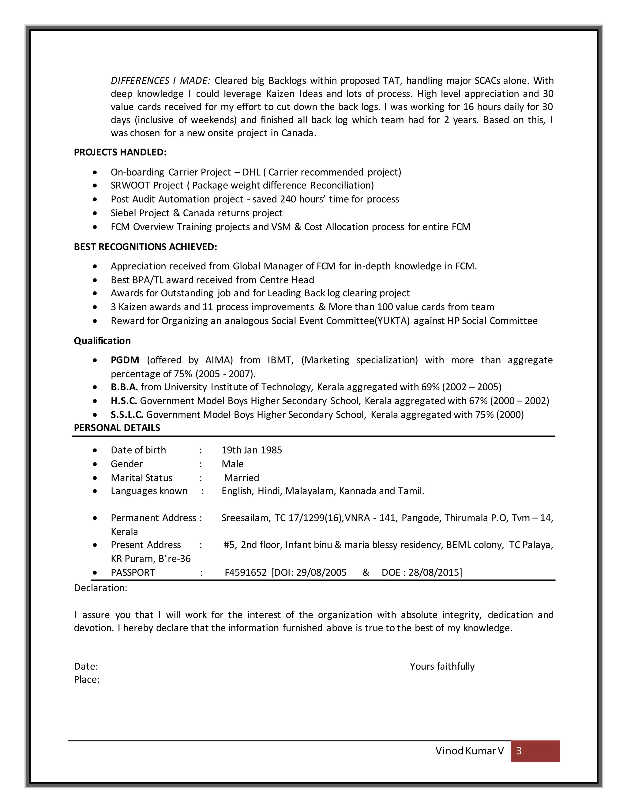 Vinod CV (F&A) | DOCX