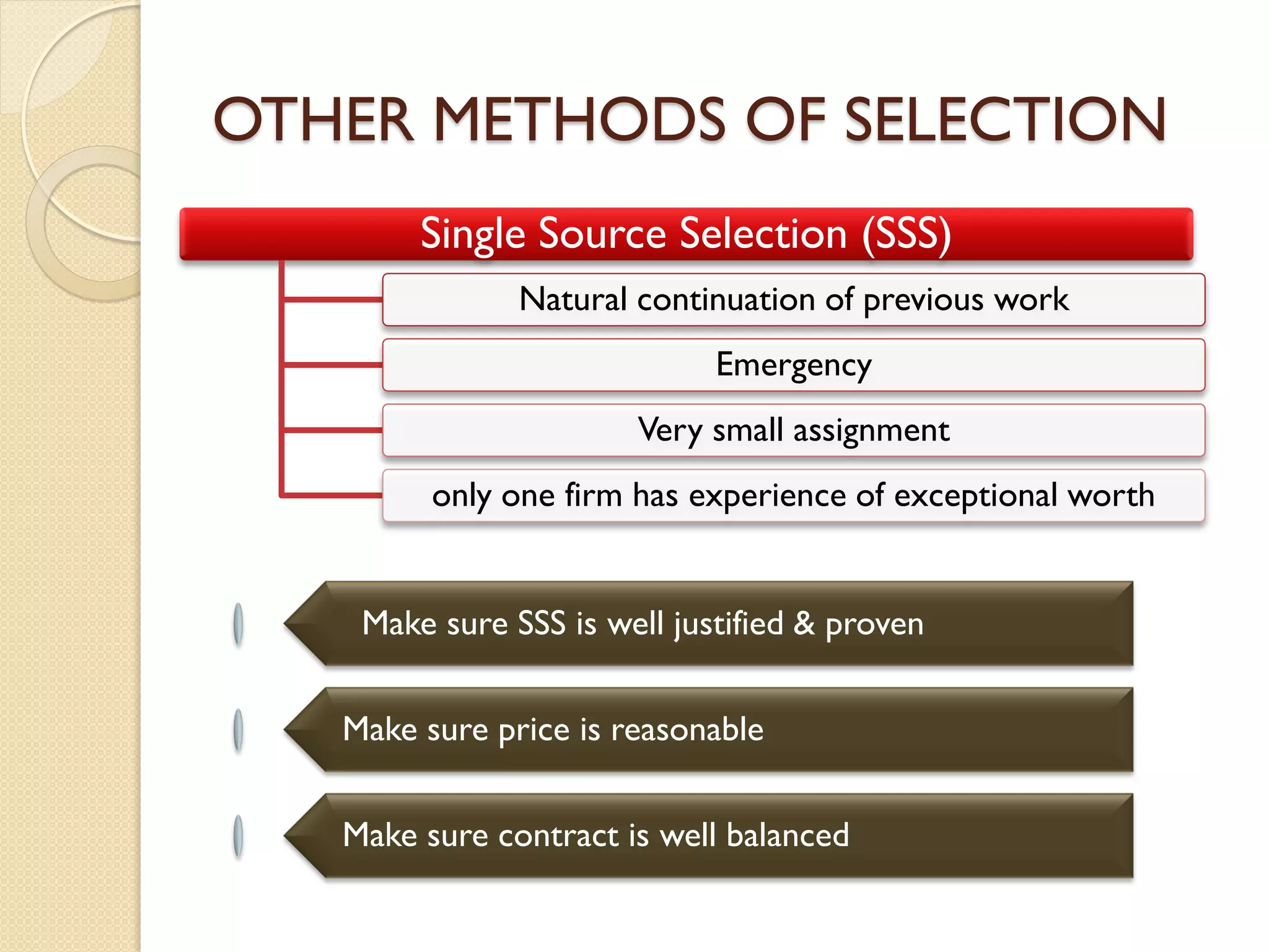 CONSULTING SERVICES PROCUREMENT AND SELECTION AUGUST 2013 PRESENTATION ...