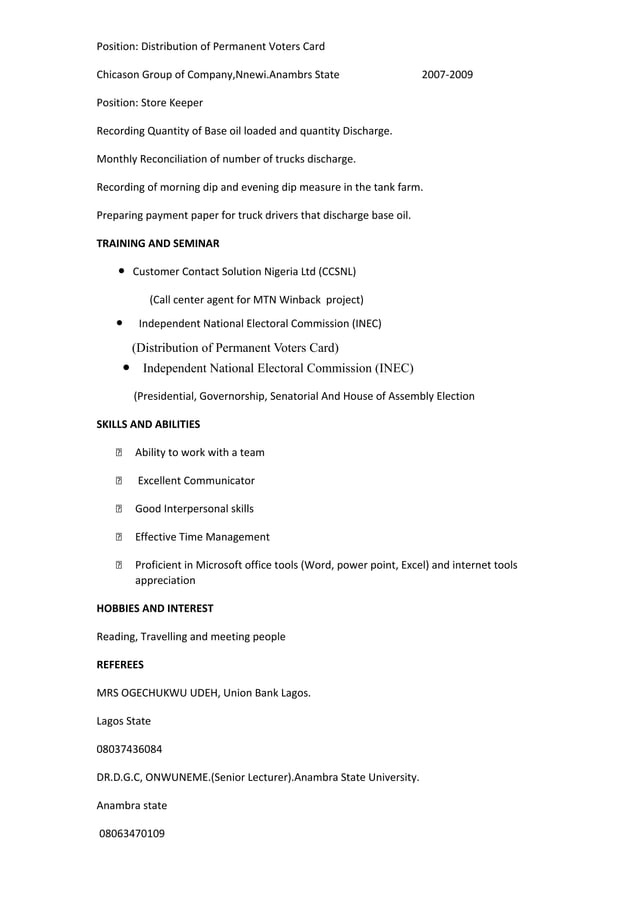 Iyinagoro Onyekachi CV | DOC