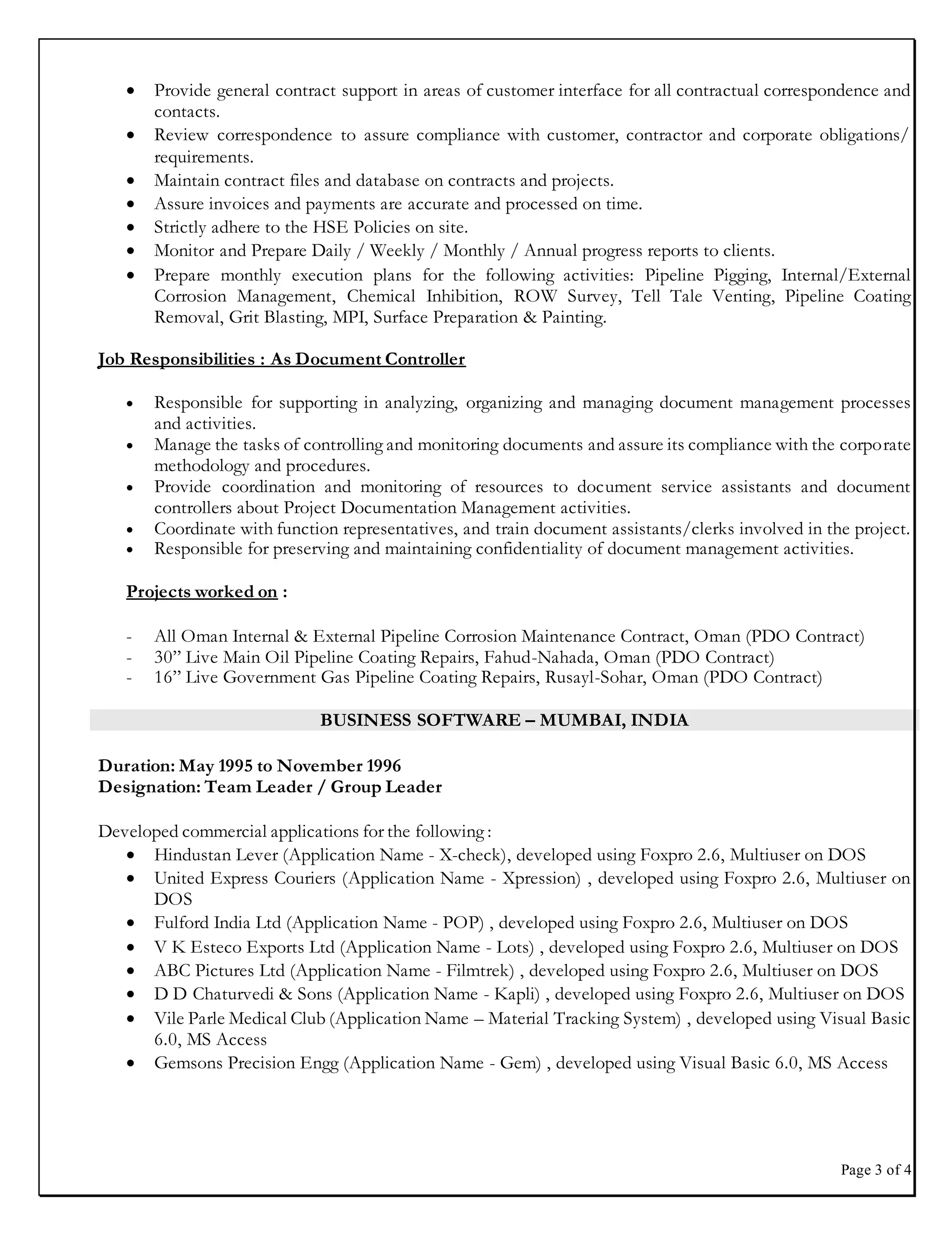 Anil Parmar - Resume - Document Controller | DOCX