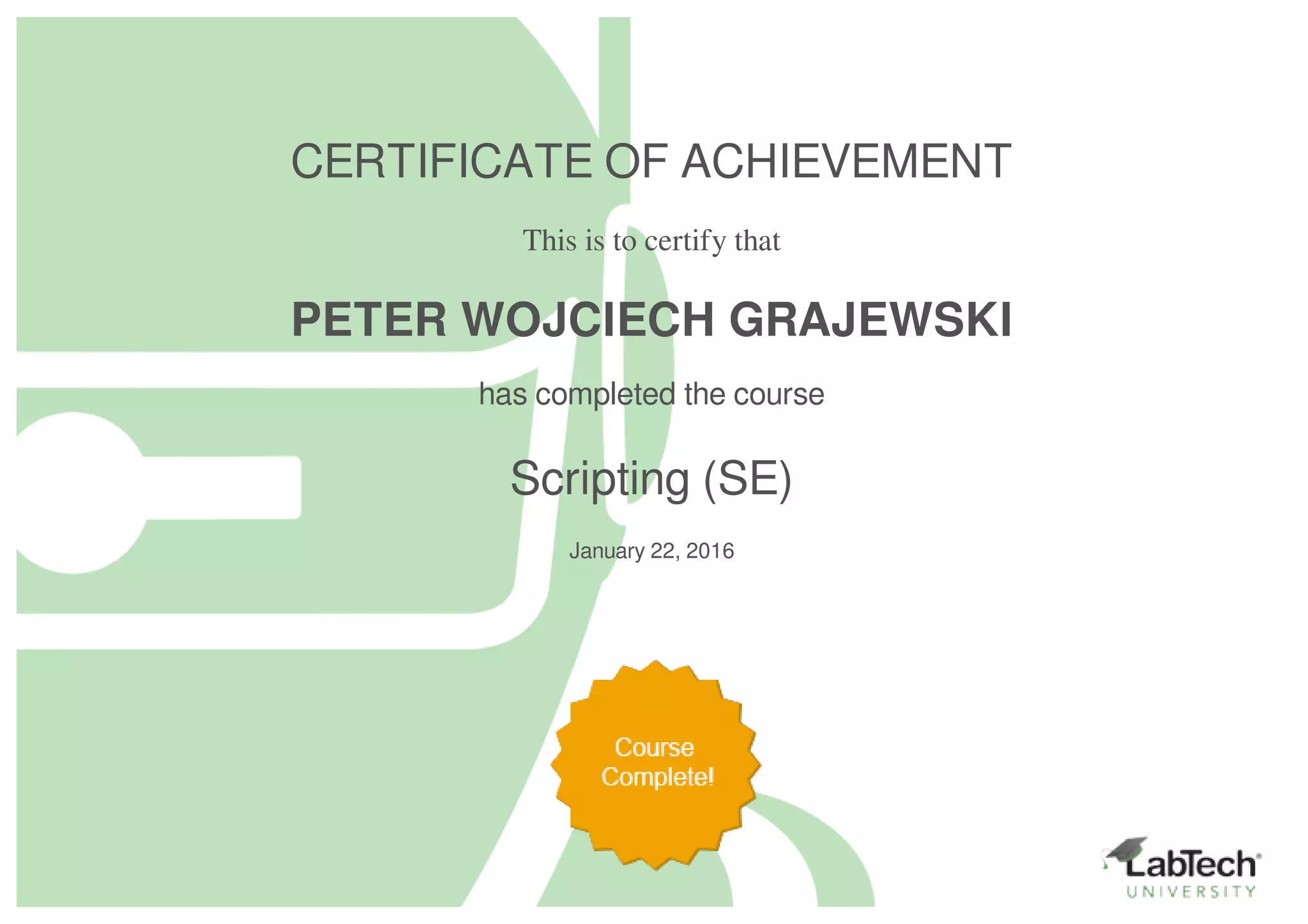 Scripting Certificate | PDF