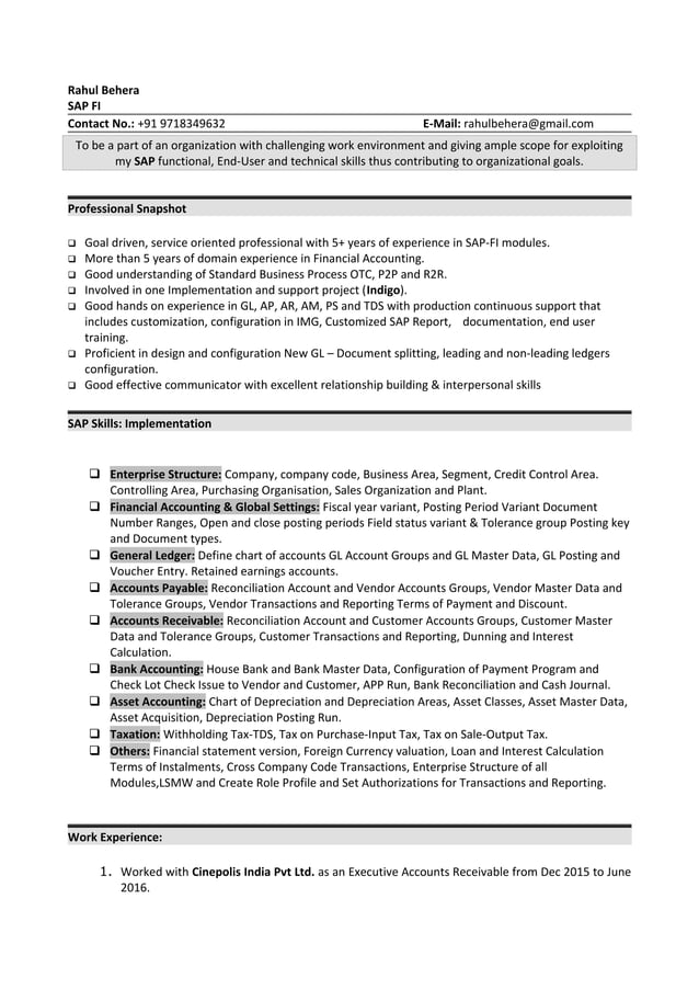 Rahul Behera Resume | DOC