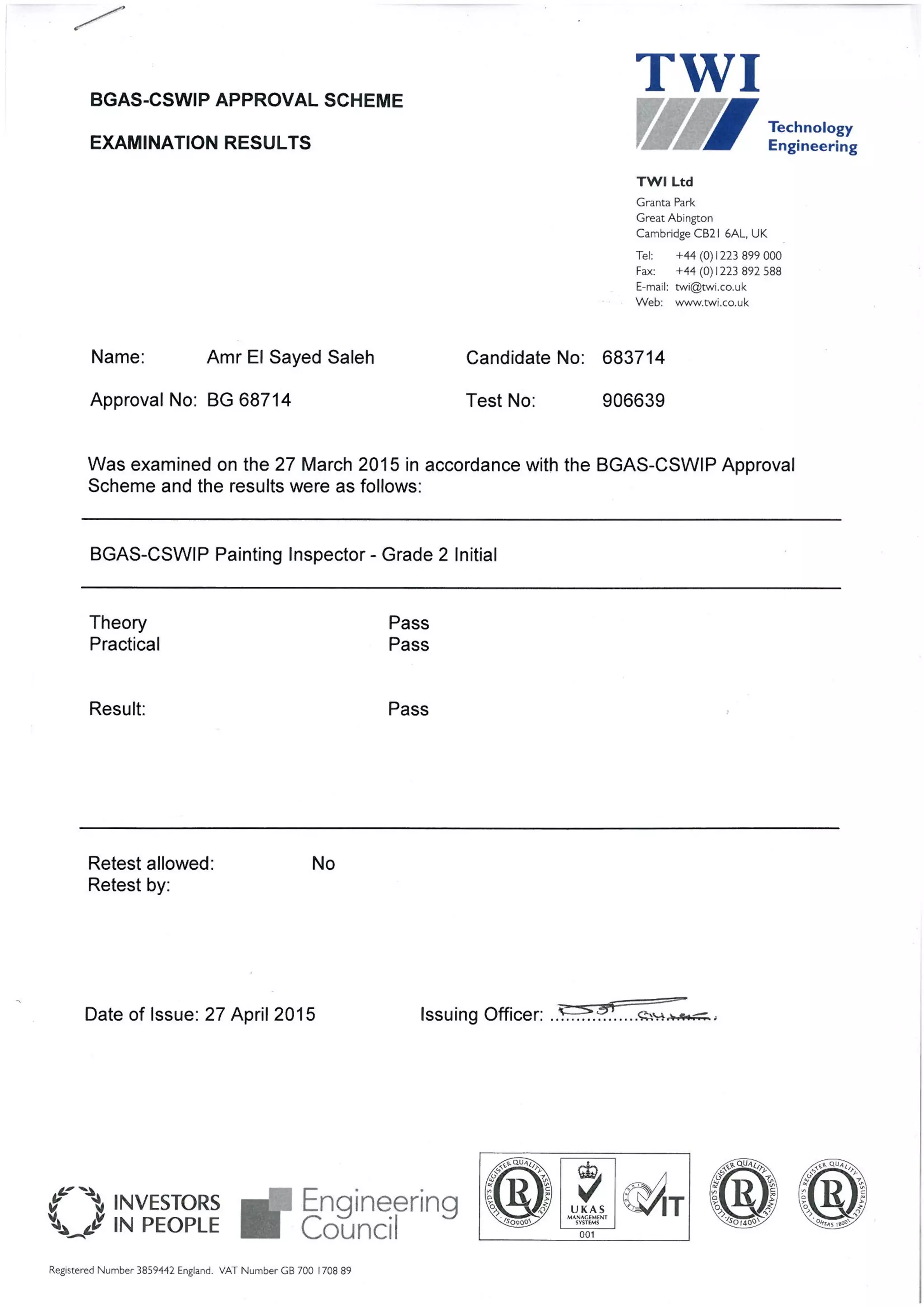 BGAS-CSWIP painting inspector | PDF