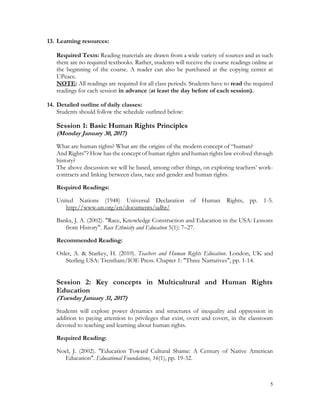 PEP 6043 Human Rights Education syllabus Gal Harmat | PDF | Educational ...
