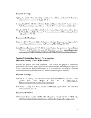 PEP 6043 Human Rights Education syllabus Gal Harmat | PDF | Educational ...