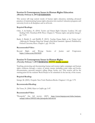 PEP 6043 Human Rights Education syllabus Gal Harmat | PDF | Educational ...