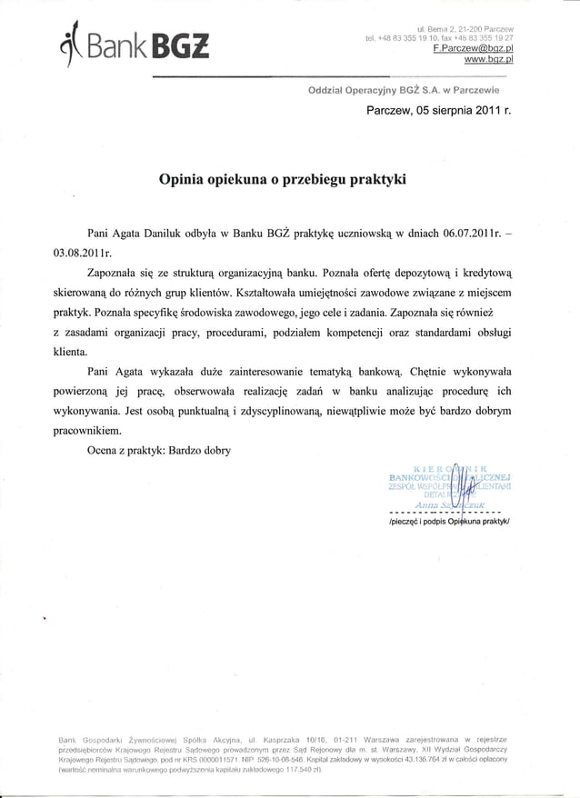 REFERENCJE BGŻ | PDF