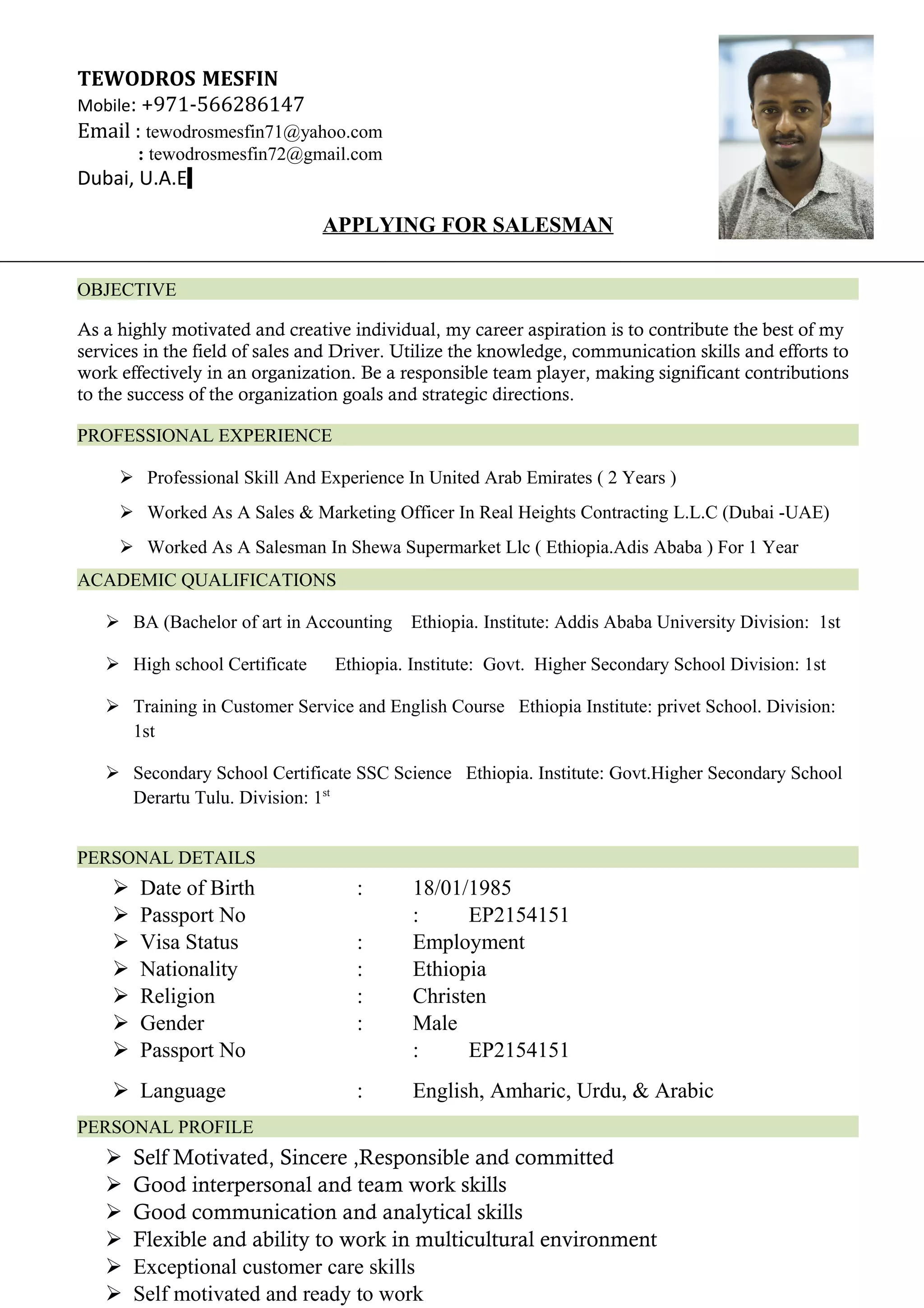 TEWODROS MESFIN | DOC