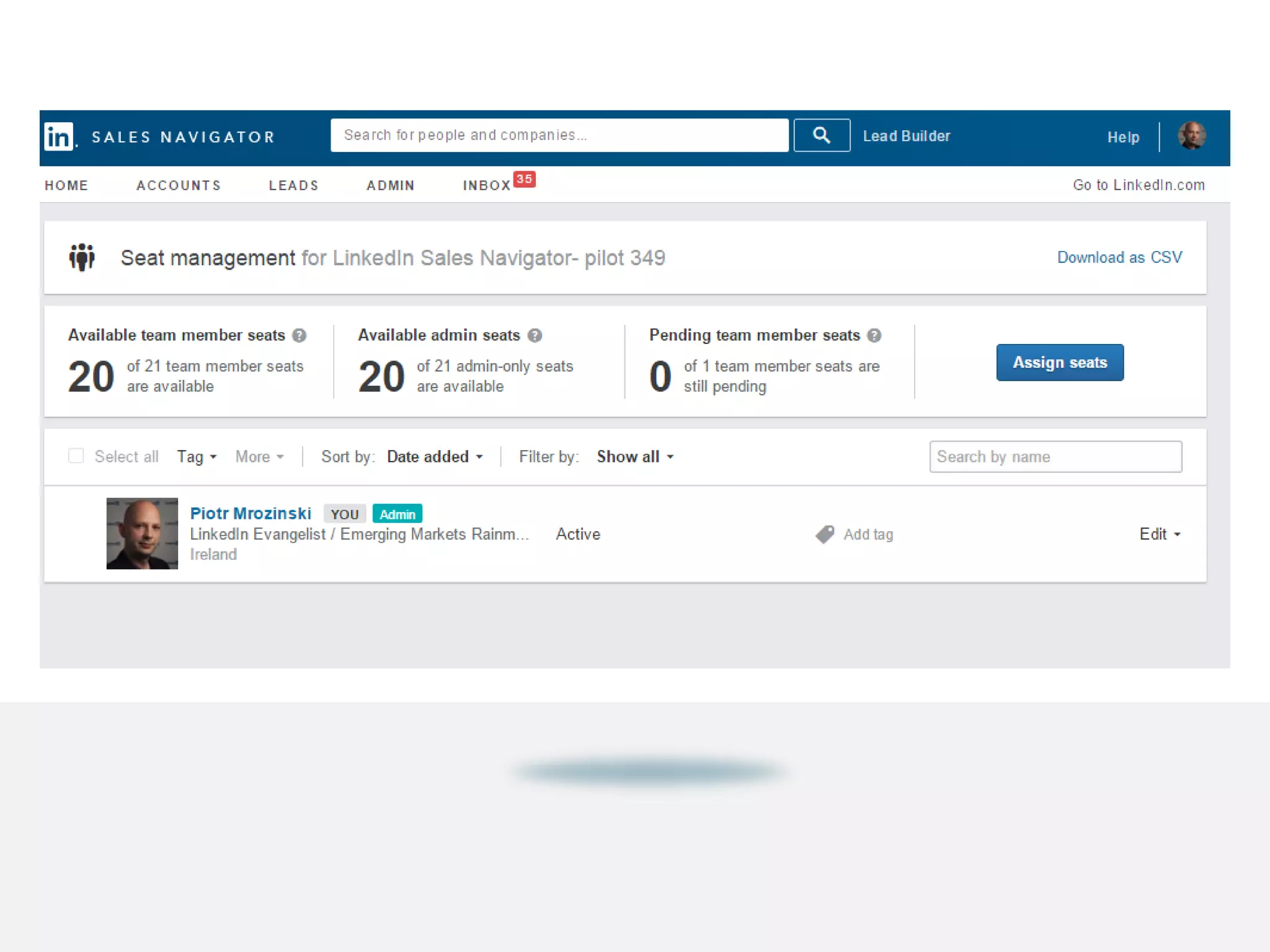 Sales Navigator Admin Panel | PDF | Social Networking | Internet