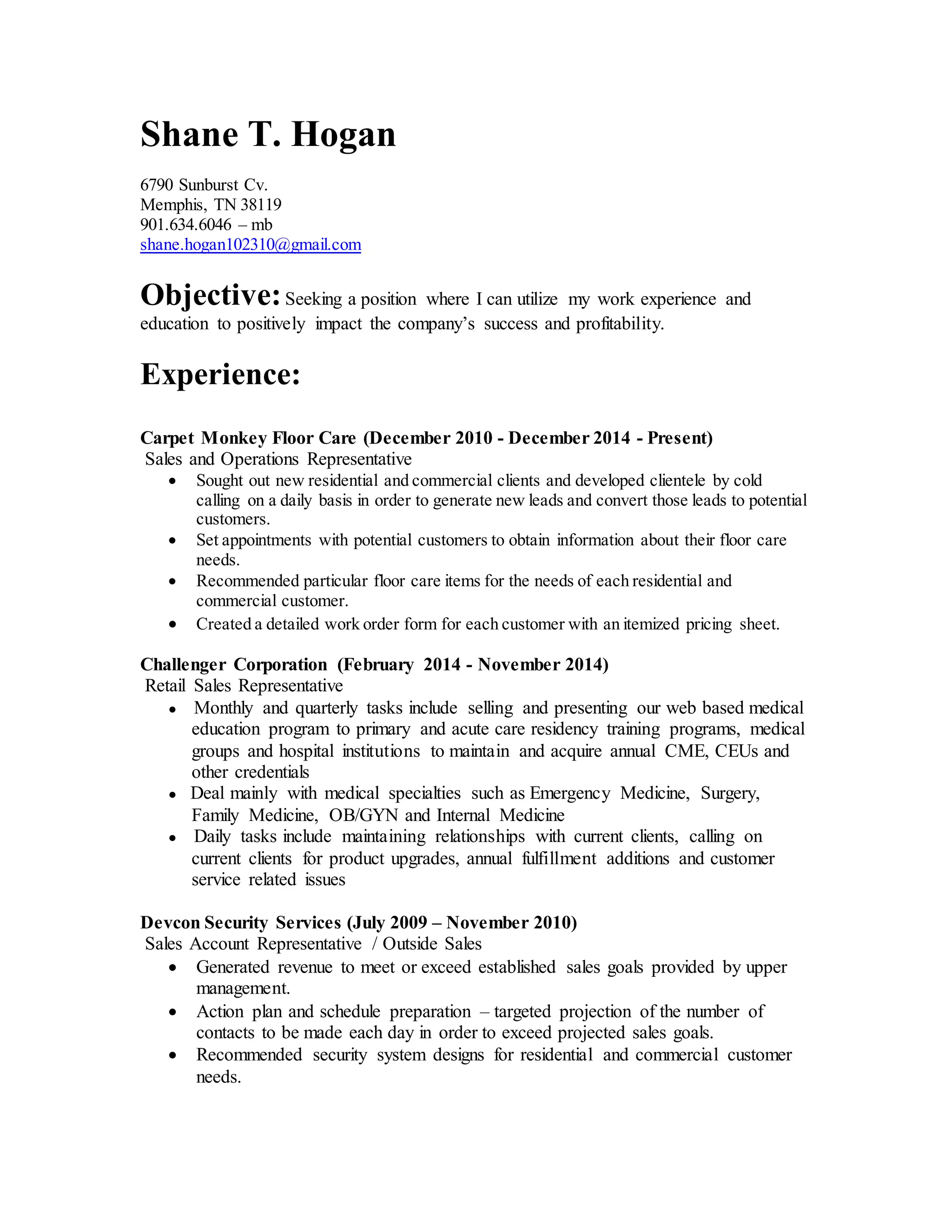 SHANE HOGAN RESUME | DOCX