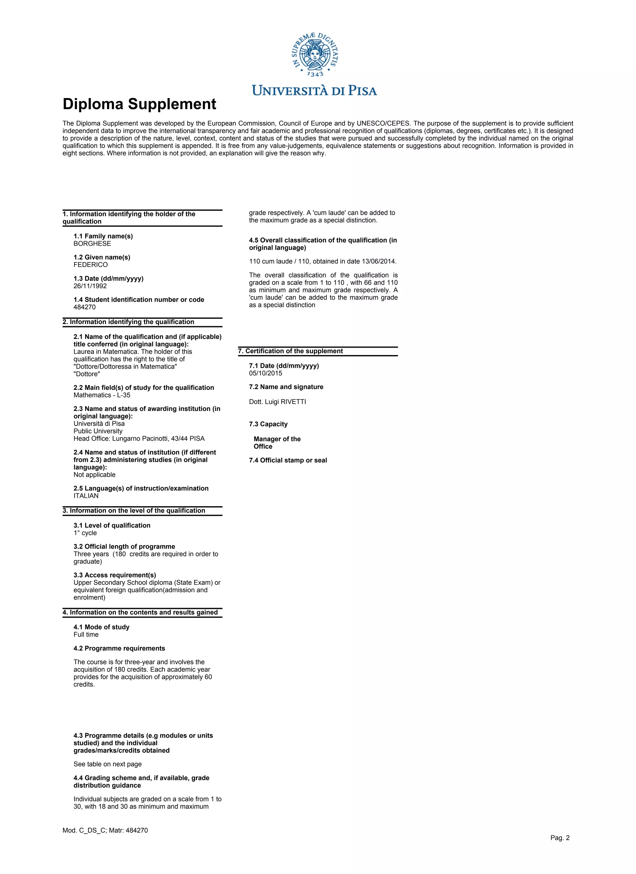 DiplomaSupplement | PDF