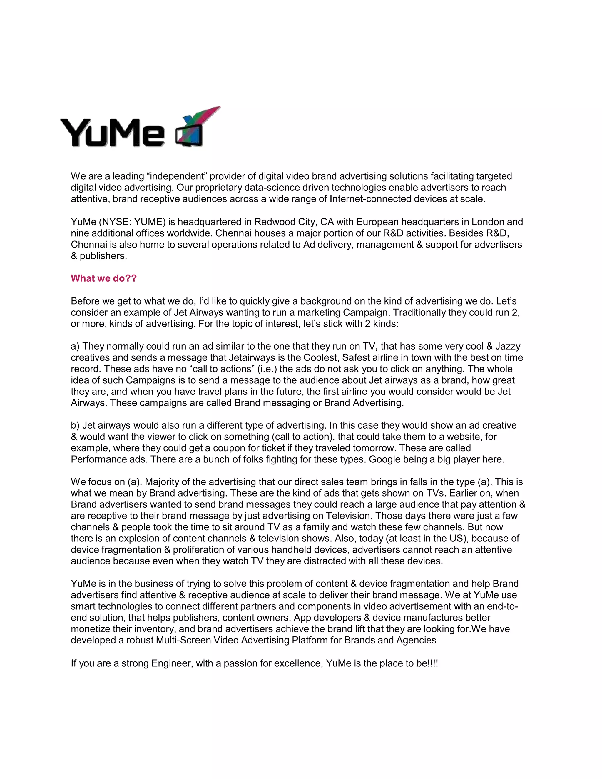 About YuMe | PDF